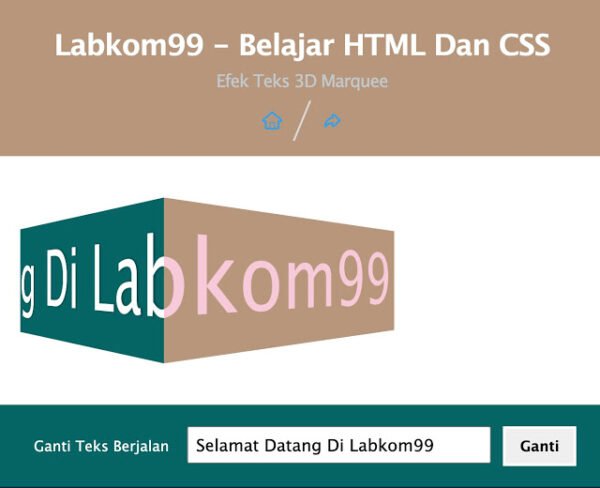 Efek Teks 3D Marquee Super Keren Dengan CSS3